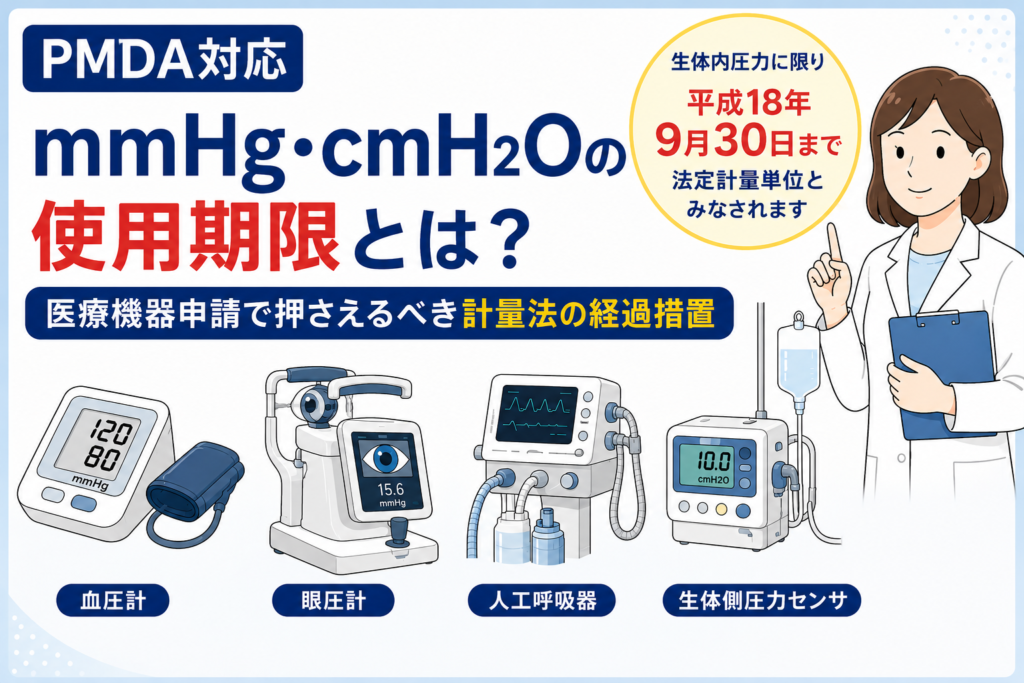 【PMDA対応】mmHg・cmH2Oの使用期限とは？医療機器申請で押さえるべき計量法の経過措置 - MedDevice薬事ポータル